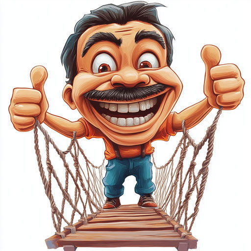 Humorous caricature of a bridge with human characteristics – IMAGELLA