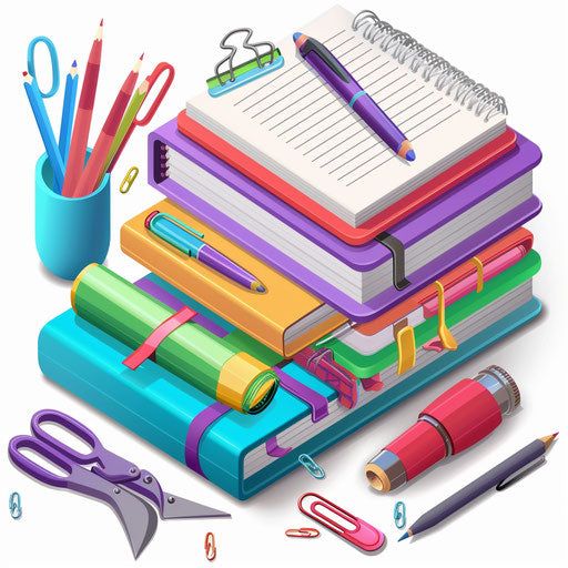 Photo realistic style clipart of homework on flat white background ...