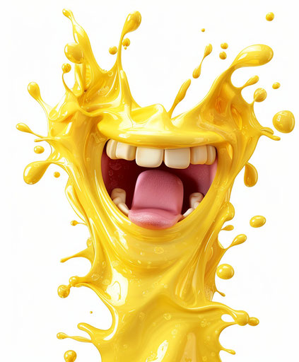 Yellow emoji face with tongue out, fluid motion style – IMAGELLA