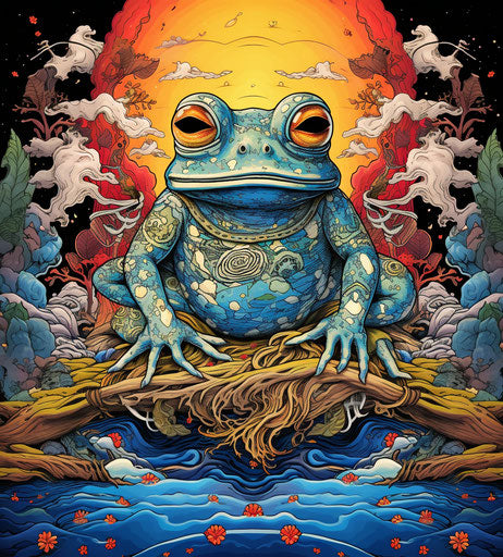 Personal frog, unique Yokai illustrations style, tattoo, frozen ...
