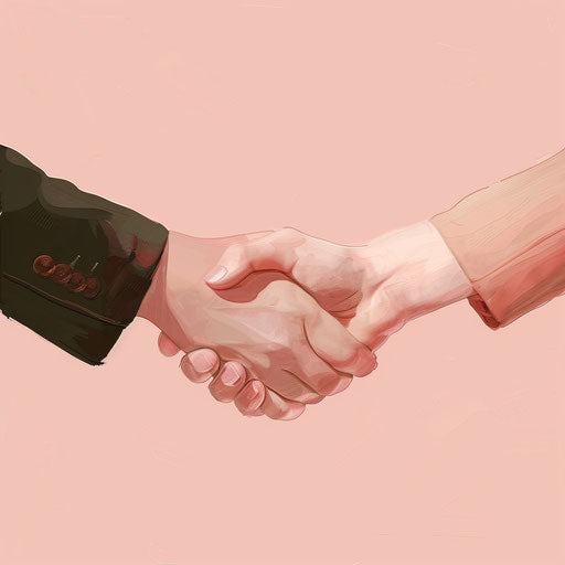 Realistic handshake on dusky rose background – IMAGELLA