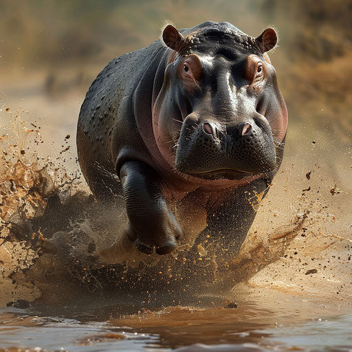 Surprising sprint of a hippo showing its speed – IMAGELLA