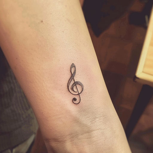 Musical note in black ink on white background – IMAGELLA