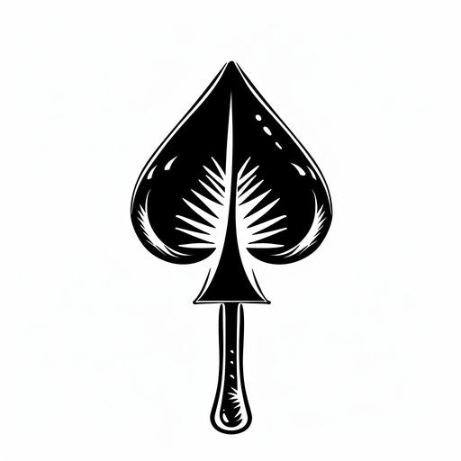 Minimalist sketch of spade in flat clipart style – IMAGELLA