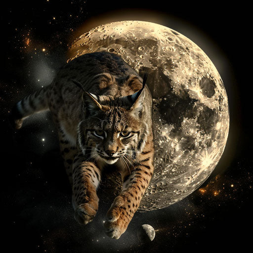 Silent lynx under full moon, mystical quality – IMAGELLA