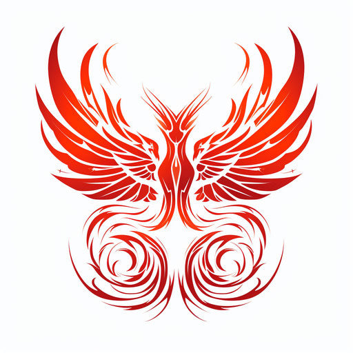 Red fire phoenix vector logo, Papua New Guinea art style – IMAGELLA