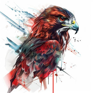 Modern hawk tattoo design with striking colors – IMAGELLA