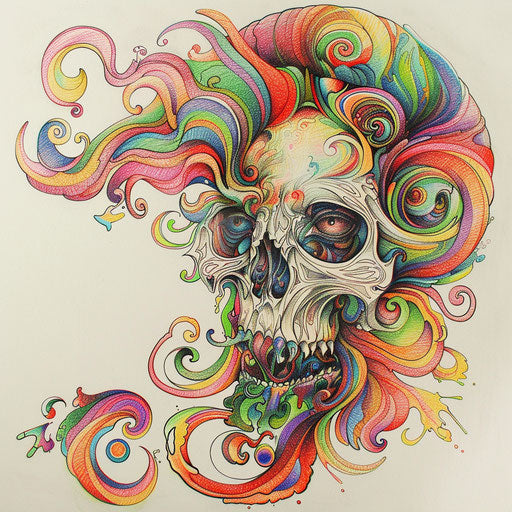 Psychedelic tattoo sketch of a reaper death seal – IMAGELLA