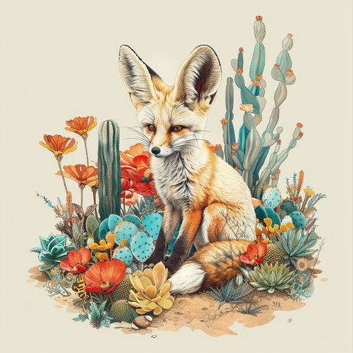 Fennec fox and vibrant desert flora – IMAGELLA