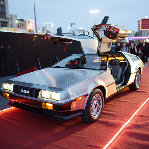 Luxurious limousine: DeLorean DMC-12 arriving at red carpet – IMAGELLA