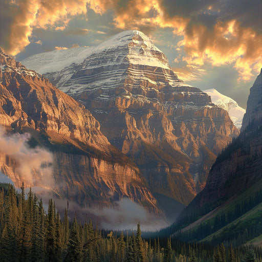 Cliffs and valleys of Mount Robson illuminated at sunset – IMAGELLA
