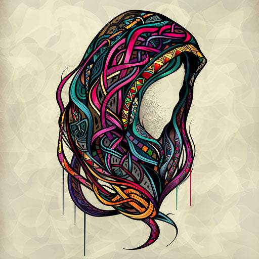 Medieval hood with intricate Celtic knot patterns – IMAGELLA