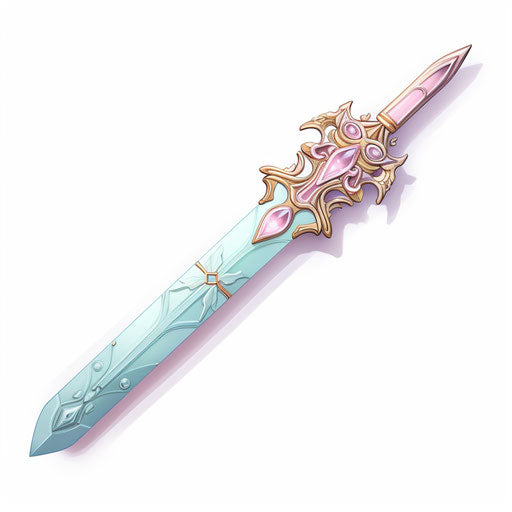 Sword in Pastel Colors Art style, on white background – IMAGELLA