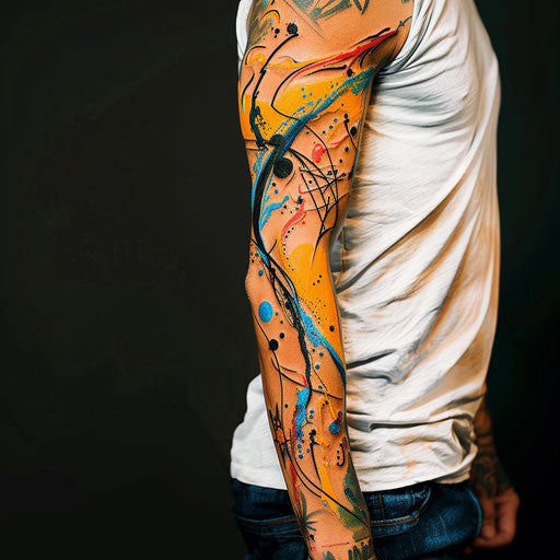 Tattoo sketch of abstract shapes and watercolor splashes – IMAGELLA