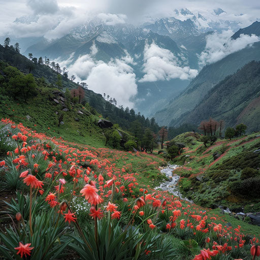 Buransh flowers on Chopta Himalayas mountain – IMAGELLA