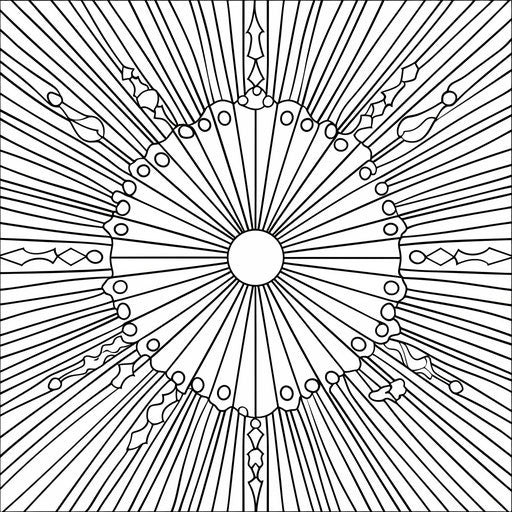 Simple sunburst design for easy coloring – IMAGELLA