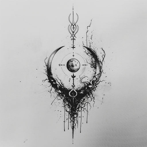 Flat tattoo sketch of a sigil for balance with perfect yin-yang – IMAGELLA