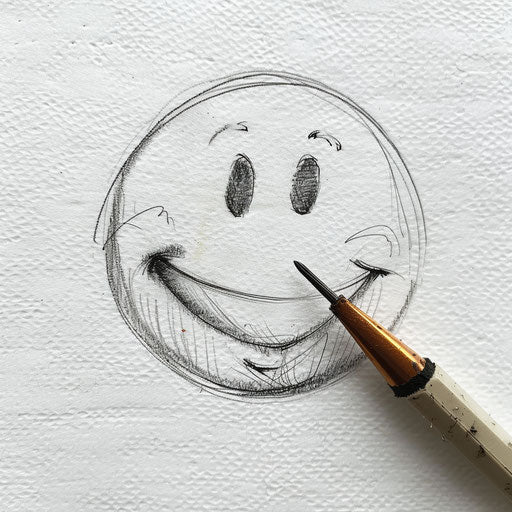 Drawing smiley face tattoo in fine lines, subtle shades – IMAGELLA
