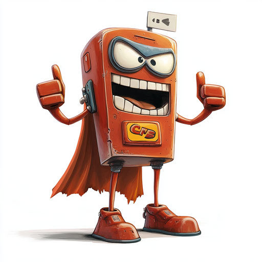 Humorous caricature of a gas pump with human characteristics – IMAGELLA