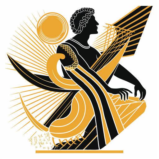 Geometric tattoo pattern of Apollo playing the lyre – IMAGELLA