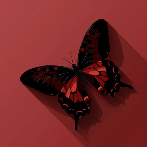 Butterfly clipart on flat deep maroon background – IMAGELLA