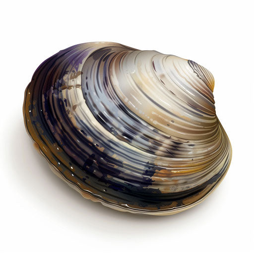 Realistic clam illustration on flat white background – IMAGELLA