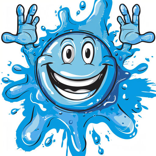 Cartoon smiley face with water splash – IMAGELLA