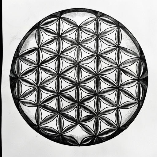 High contrast tattoo sketch of the Flower of Life – IMAGELLA