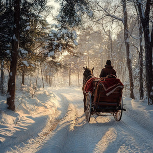 Sleigh Ride through a Forest Trail with Blankets and Cocoa – IMAGELLA