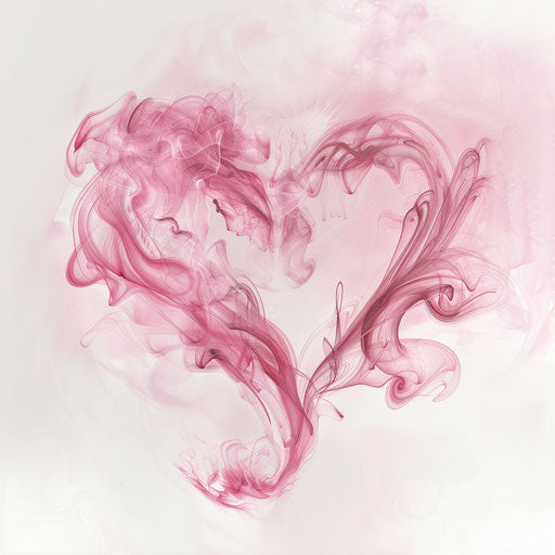 Heart shaped pink smoke on white background – IMAGELLA