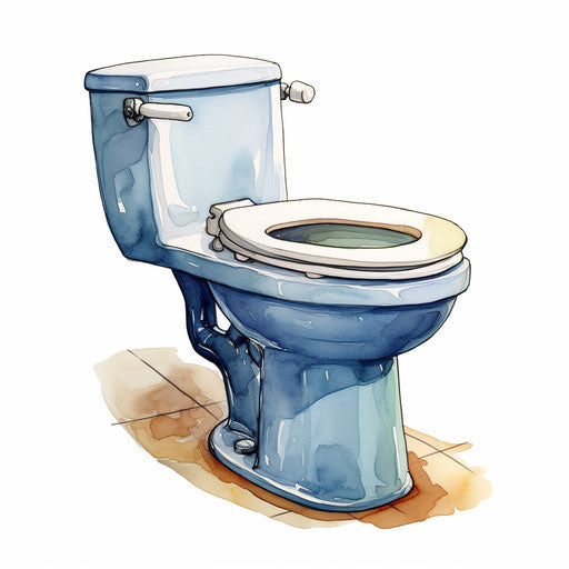 Clip Art de Inodoro en el estilo del Arte Acuarela, en fondo blanco ...