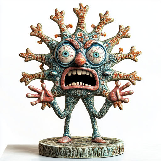 Humorous caricature of a snowflake with human characteristics and ...