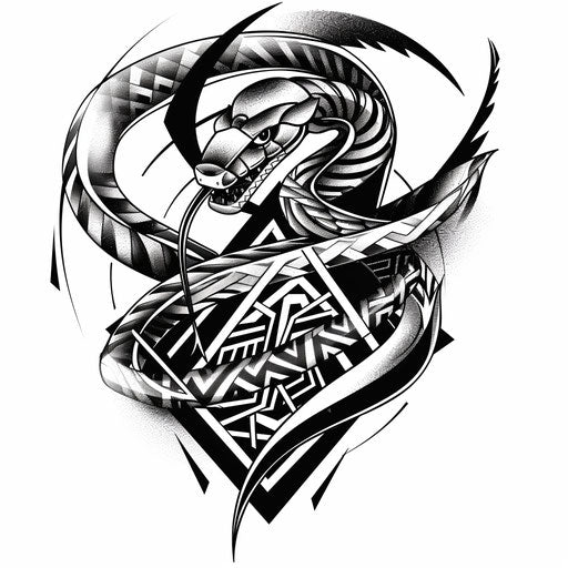 Abstract tattoo sketch of black mamba patterns, geometric style – IMAGELLA