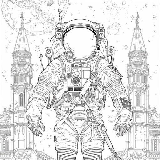 Astronaut with medieval fantasy space elements – IMAGELLA