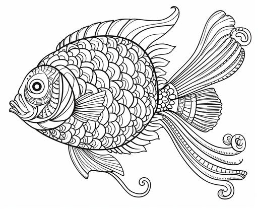 Fish coloring book with patterns and dots collection – IMAGELLA