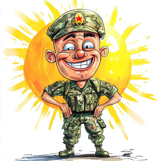 Caricatura humorística de un soldado con características humanas – IMAGELLA