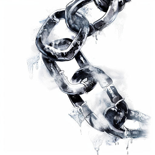 Frozen chain tattoo with frost and snow effects on the links – IMAGELLA