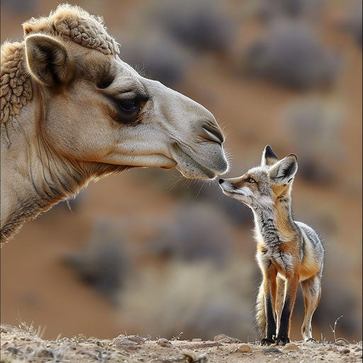 Curious interaction between a camel and a desert fox – IMAGELLA
