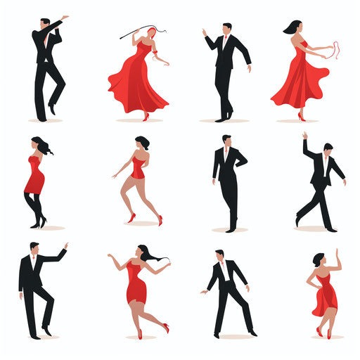 Minimalist dance illustration on white background – IMAGELLA