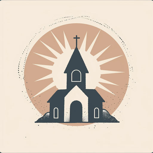 Retro church logo with elegant fonts and a muted palette – IMAGELLA