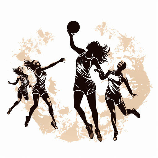 Netball illustration in the style of Chiaroscuro Art on white ...