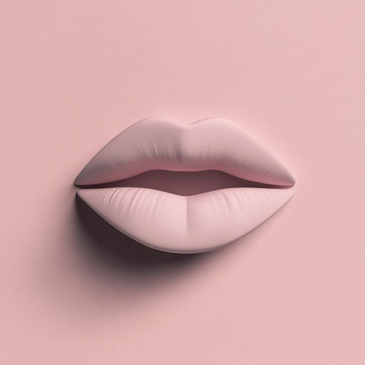 3D lips in photo realistic style on flat white background, isolated ...