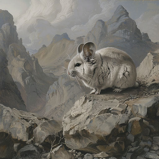 Chinchilla exploring a mountain landscape Vincent Munier style – IMAGELLA
