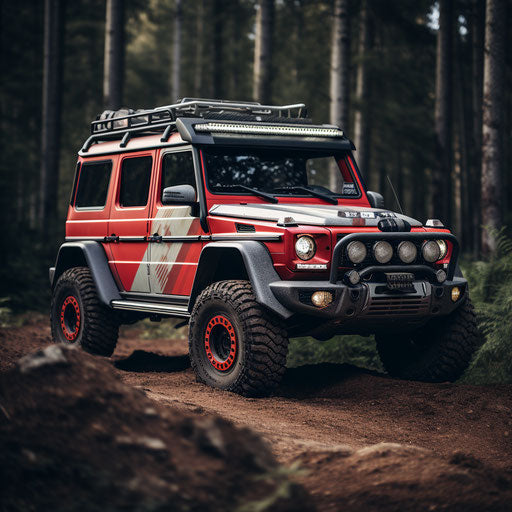 Classic Mercedes Benz G Wagon in a rally version with off-road ...