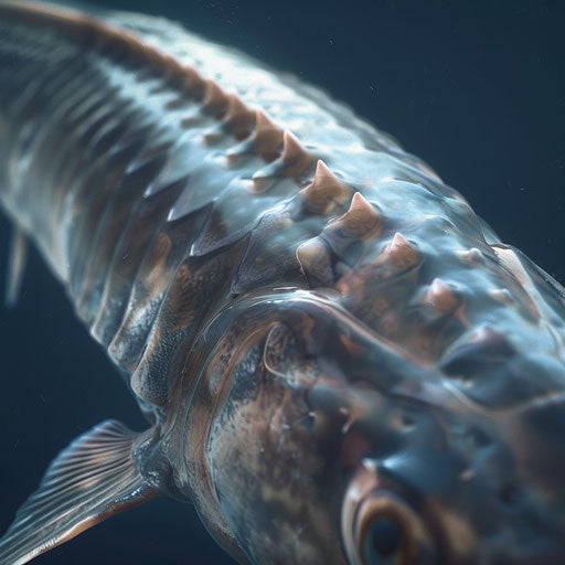 Sturgeon in close-up shot, highlighting its scale textures – IMAGELLA