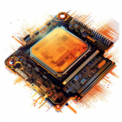 CPU clipart in the style of Oil painting, on a white background – IMAGELLA