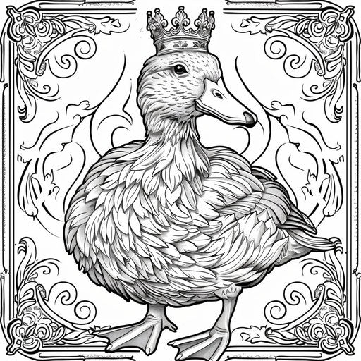 Royal duck surrounded by ornate filigree – IMAGELLA