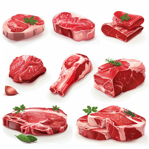 Realistic meat illustration on glossy white background – IMAGELLA