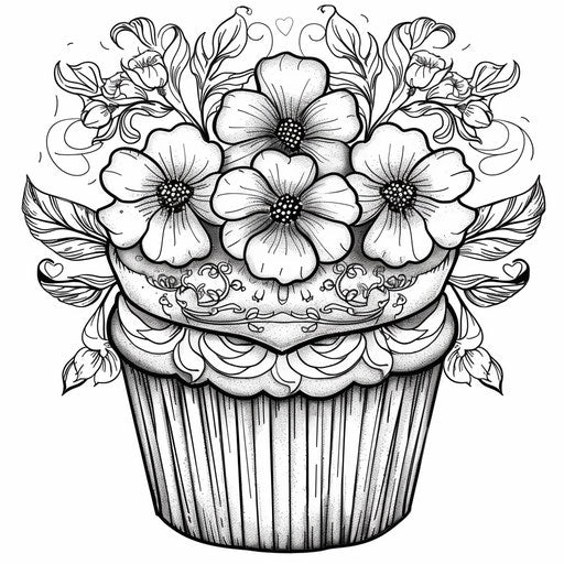 Floral mandala cupcake in the style of Mindy Sommers – IMAGELLA