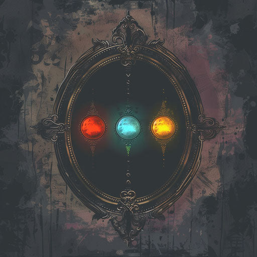 Three colored dots in a reflective mirror – IMAGELLA